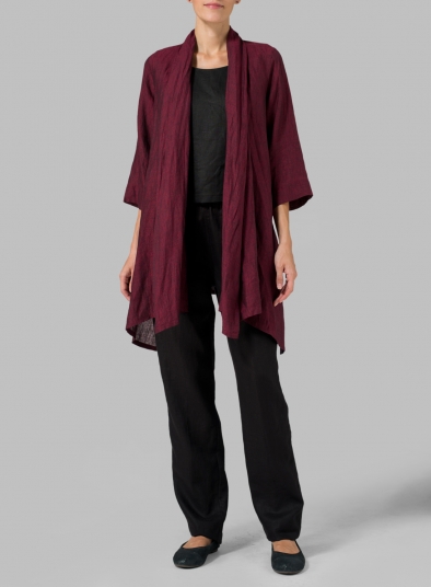 Linen Open Front Jacket